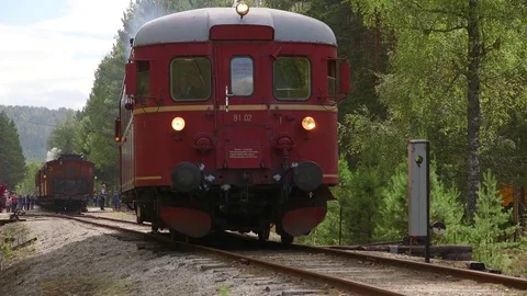 old railroad multi unit passenger train ... | Stock Video | Pond5