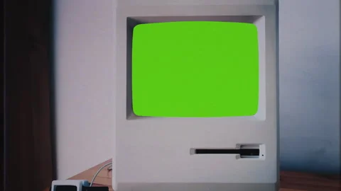 Vintage Computer Green Screen Stock Footage ~ Royalty Free Stock Videos ...