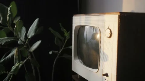 Old retro television with grey blank scr... | Stock Video | Pond5