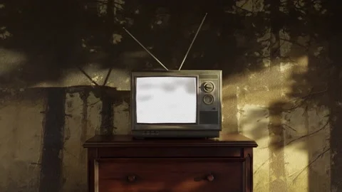 old retro tv with alpha channel screen c... | Stock Video | Pond5