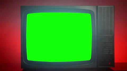 Old retro TV on red background with gree... | Stock Video | Pond5