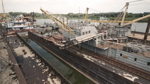 Old rusty abandoned broken cargo ships, ... | Stock Video | Pond5