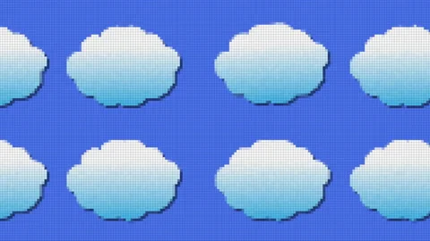 Old School 2D retro clouds moving on a b... | Stock Video | Pond5