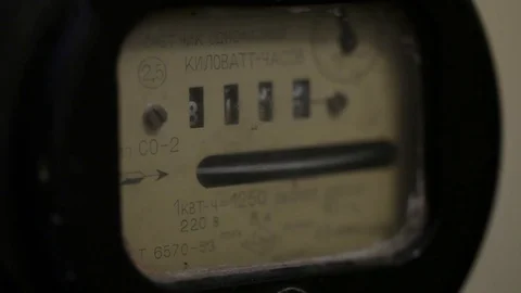 Old Soviet mechanical electricity meter ... | Stock Video | Pond5