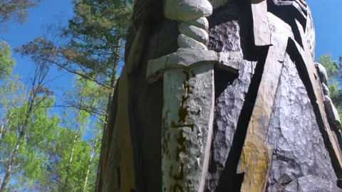Old Statue of Slavic God of Thunder, Lig... | Stock Video | Pond5