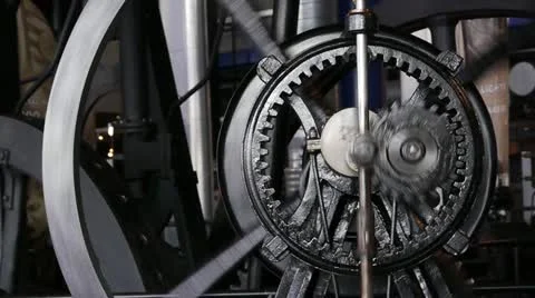 Old steam engine gear system which uses ... | Stock Video | Pond5