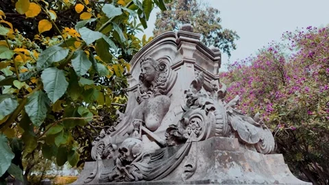 Old stone crypt, tombstones and graves i... | Stock Video | Pond5