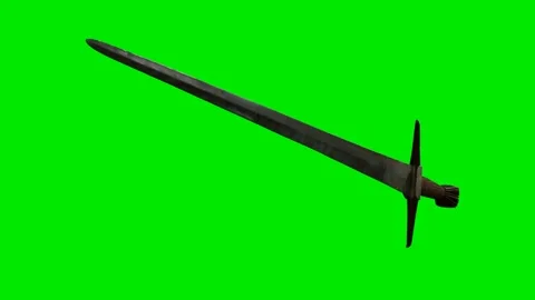 old sword on green chromakey background | Stock Video | Pond5