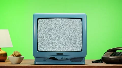 Old television with grey screen on chrom... | Stock Video | Pond5