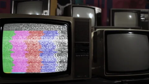 Old Television Turning On Chroma Key Gre... | Stock Video | Pond5