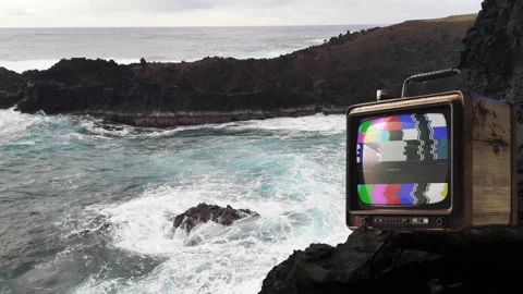 Old Television Turning On Green Screen o... | Stock Video | Pond5