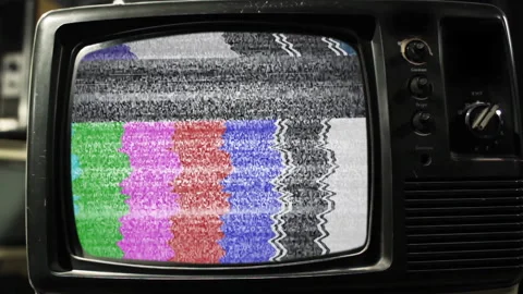 An Old Television Turning On Green Scree... | Stock Video | Pond5