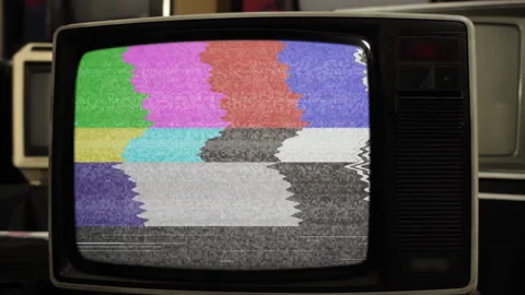 Old Television Turning On Test Card or T... | Stock Video | Pond5