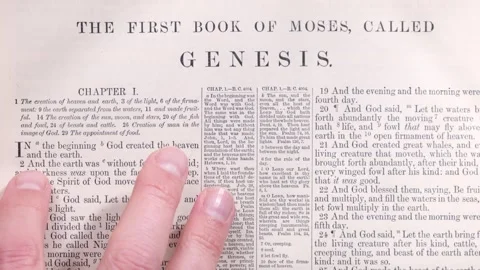 Old Testament Bible Reading Genesis Book... | Stock Video | Pond5