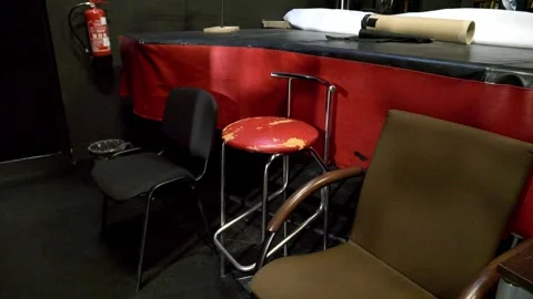 Old theater, prop storage room, worn-out... | Stock Video | Pond5