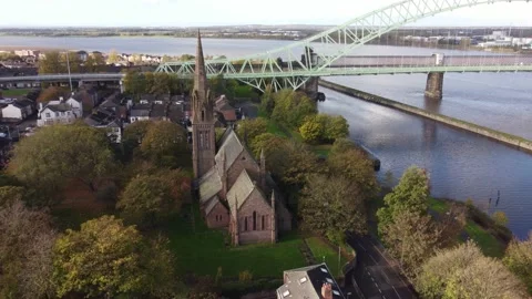 Old town Runcorn All saints church in su... | Stock Video | Pond5