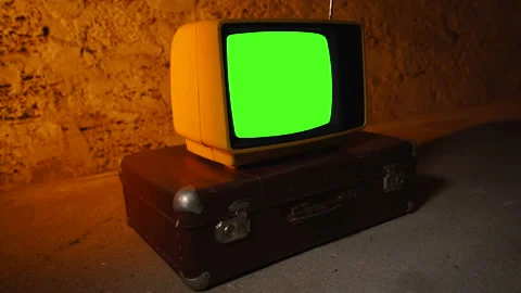 Old TV with bad signal glitch screen and... | Stock Video | Pond5