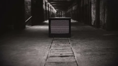 Old TV Dumped Inside Mine Shows Static N... | Stock Video | Pond5