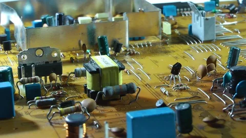 Old Tv Electronic Circuit Board Rotating... | Stock Video | Pond5