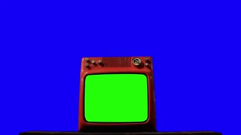 Old TV Green Screen and a Blue Backgroun... | Stock Video | Pond5