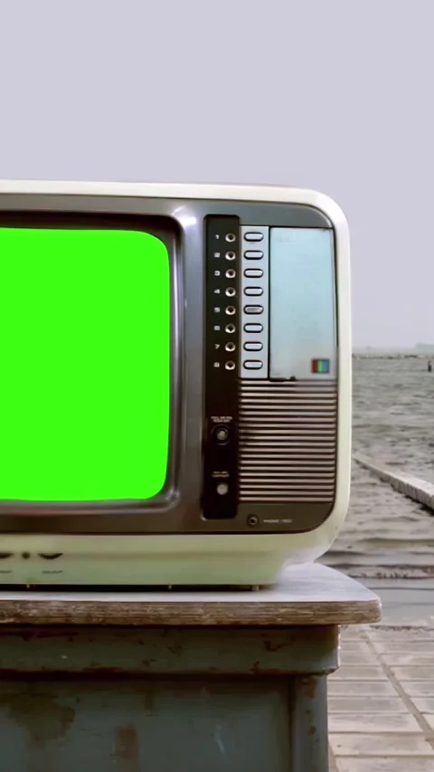 Old TV with Green Screen in Flooded Ghos... | Stock Video | Pond5