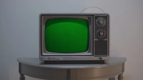 Old Television Green Screen Stock Video Footage | Royalty Free Old ...