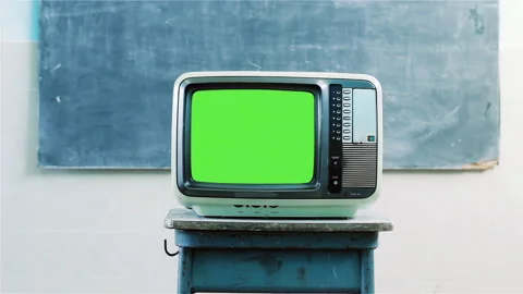 An Old TV Green Screen in School Classro... | Stock Video | Pond5