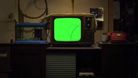 Old TV Green Screen Vintage Film Texture... | Stock Video | Pond5