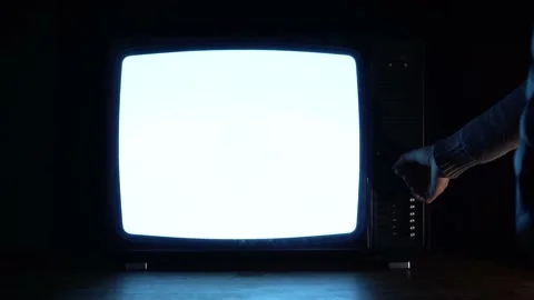 old TV with reflection on the table, han... | Stock Video | Pond5