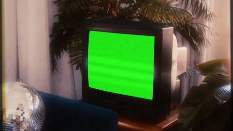 Old TV Retro Style Green Screen Monitor ... | Stock Video | Pond5