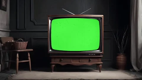 Old Television Green Screen Stock Video Footage | Royalty Free Old ...