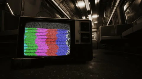 Old TV Set Turning Off Screen in Empty U... | Stock Video | Pond5