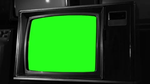 An Old TV Turning On Chroma Key Green Sc... | Stock Video | Pond5