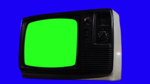 An Old TV Turning On Green Screen Agains... | Stock Video | Pond5
