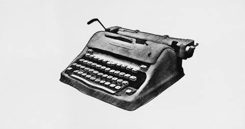 Old Typewriter Animation in Pencil Sketc... | Stock Video | Pond5
