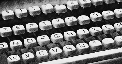 Old Typewriter Animation in Pencil Sketc... | Stock Video | Pond5