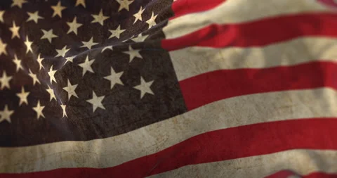 Old United States Flag waving at wind. L... | Stock Video | Pond5
