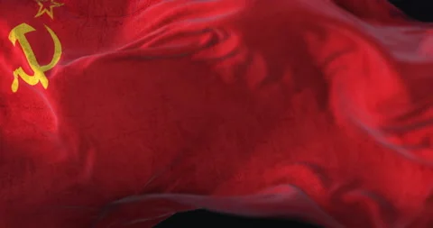 Old URSS CCCP Soviet Union Flag waving a... | Stock Video | Pond5