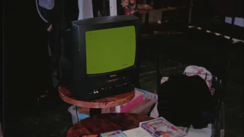 Old VHS Television Green Screen Time Cod... | Stock Video | Pond5