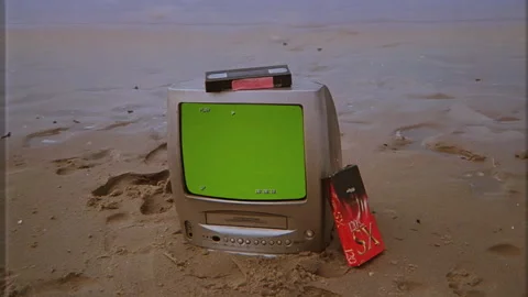 Old VHS TV Green Screen Beach Shore Vint... | Stock Video | Pond5