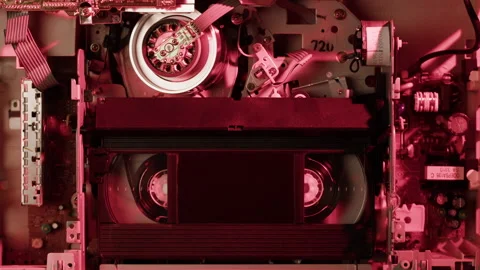 Old video recorder inside close-up, VHS.... | Stock Video | Pond5