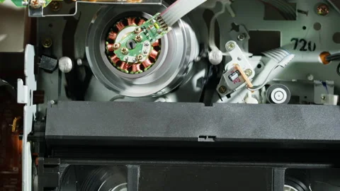 Old video recorder inside close-up, VHS.... | Stock Video | Pond5