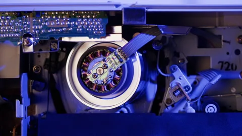 Old video recorder inside close-up, VHS.... | Stock Video | Pond5