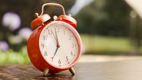 "Old vintage red alarm clock shaking and... | Stock Video | Pond5