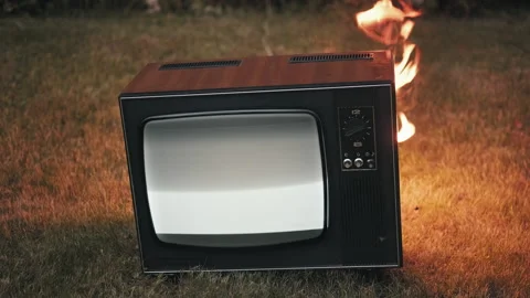 Old vintage retro TV is standing on the ... | Stock Video | Pond5