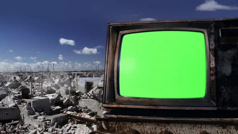Old Vintage Television with Green Screen... | Stock Video | Pond5