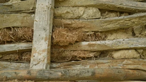 Old wattle and daub timber framed house ... | Stock Video | Pond5