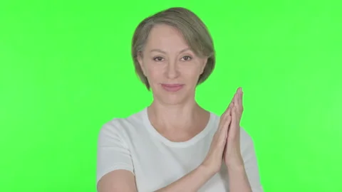 Old Woman Clapping, Applauding on Green ... | Stock Video | Pond5