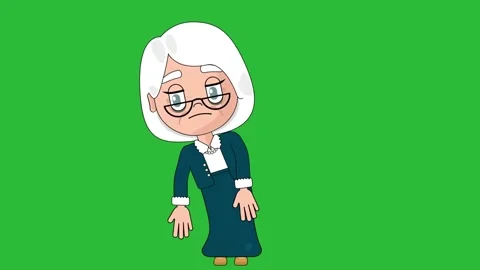 Old Woman Tired Animation Character Talk... | Stock Video | Pond5