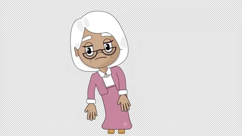 Old Woman Tired Animation Character Talk... | Stock Video | Pond5